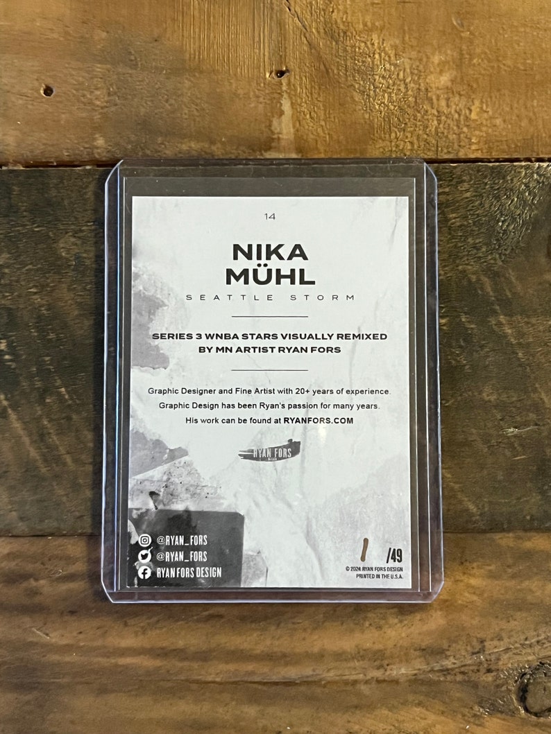 Nika Muhl - 2024 WNBA Series 3 Card 14 - Etsy