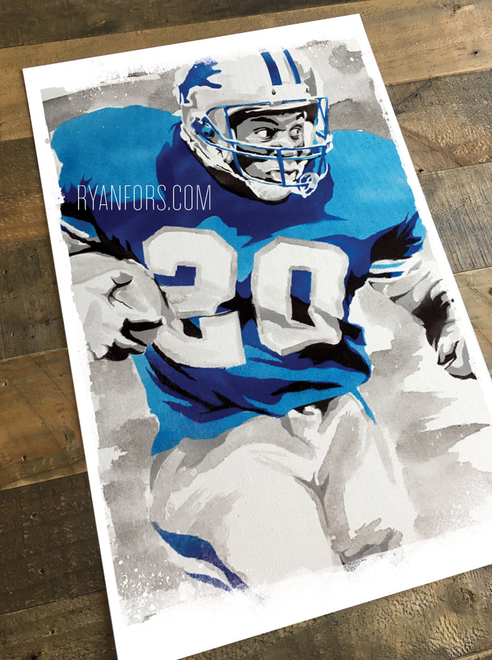 Barry Sanders Print - Etsy
