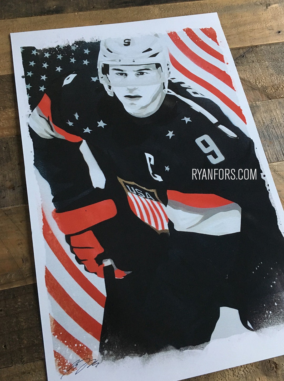 Zach Parise Team USA Print - Etsy