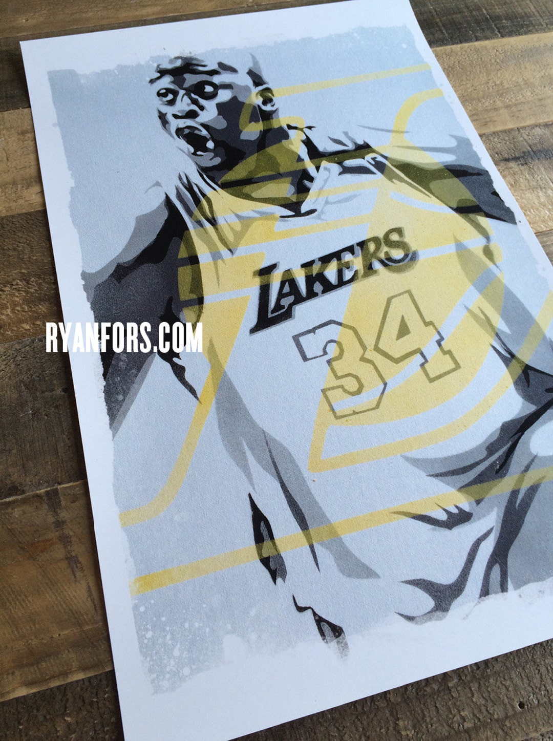 Shaq Los Angeles Lakers Print - Etsy