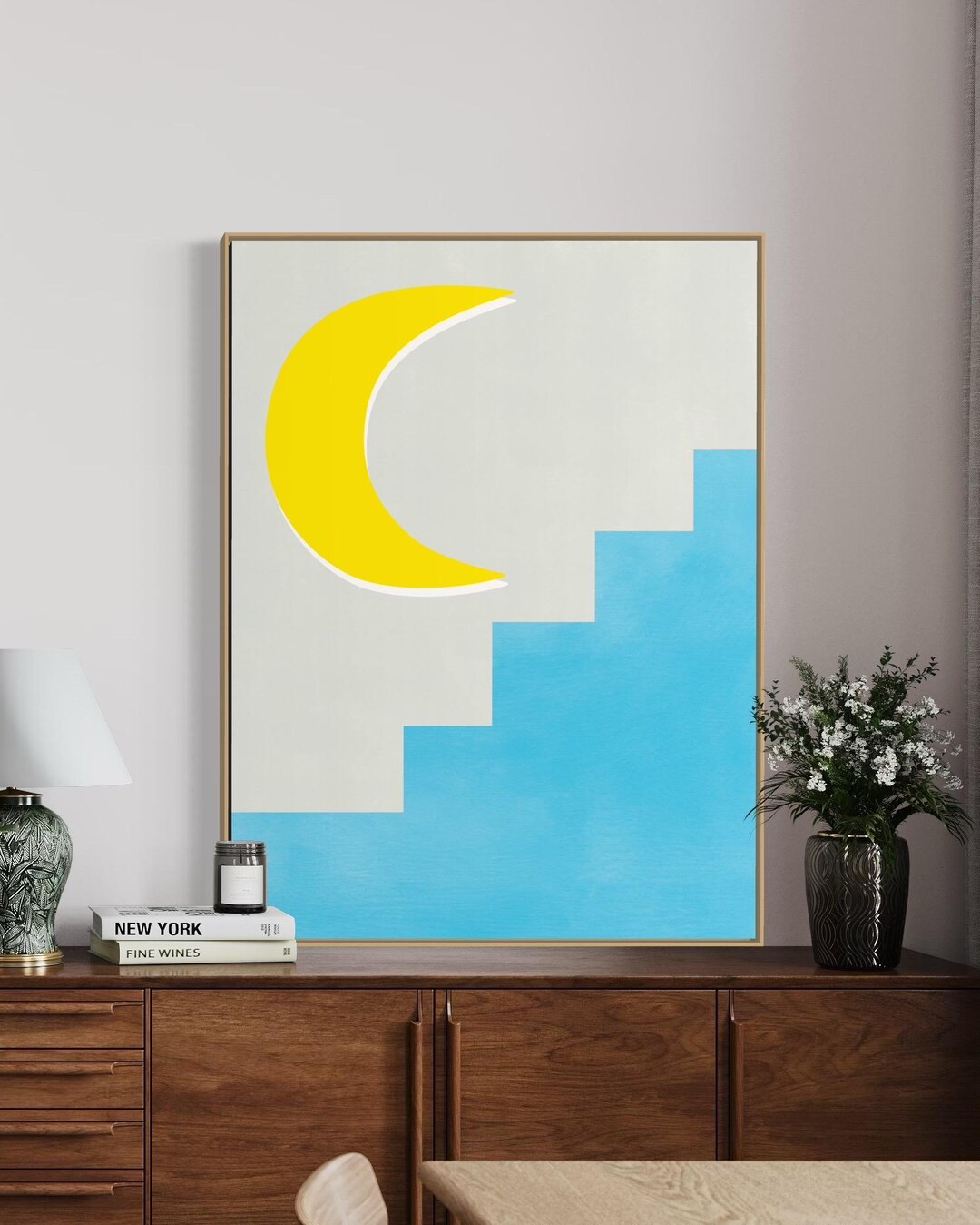 Reach for the Moon / Steps Toward Your Dreams / Minimalist Wall Art for ...