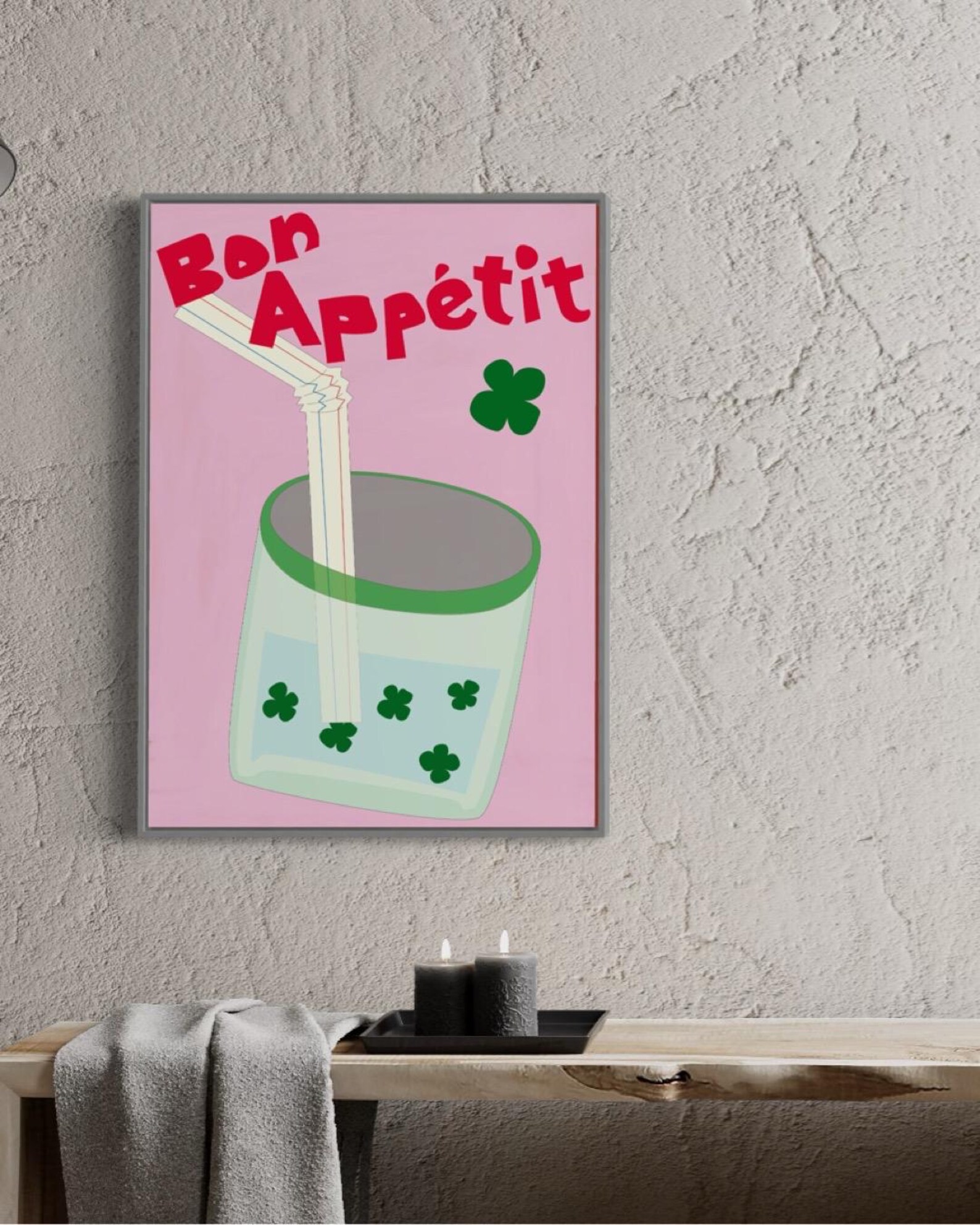 Bon Appétit Clover Art Print Digital Download for Luck and Cheer - Etsy