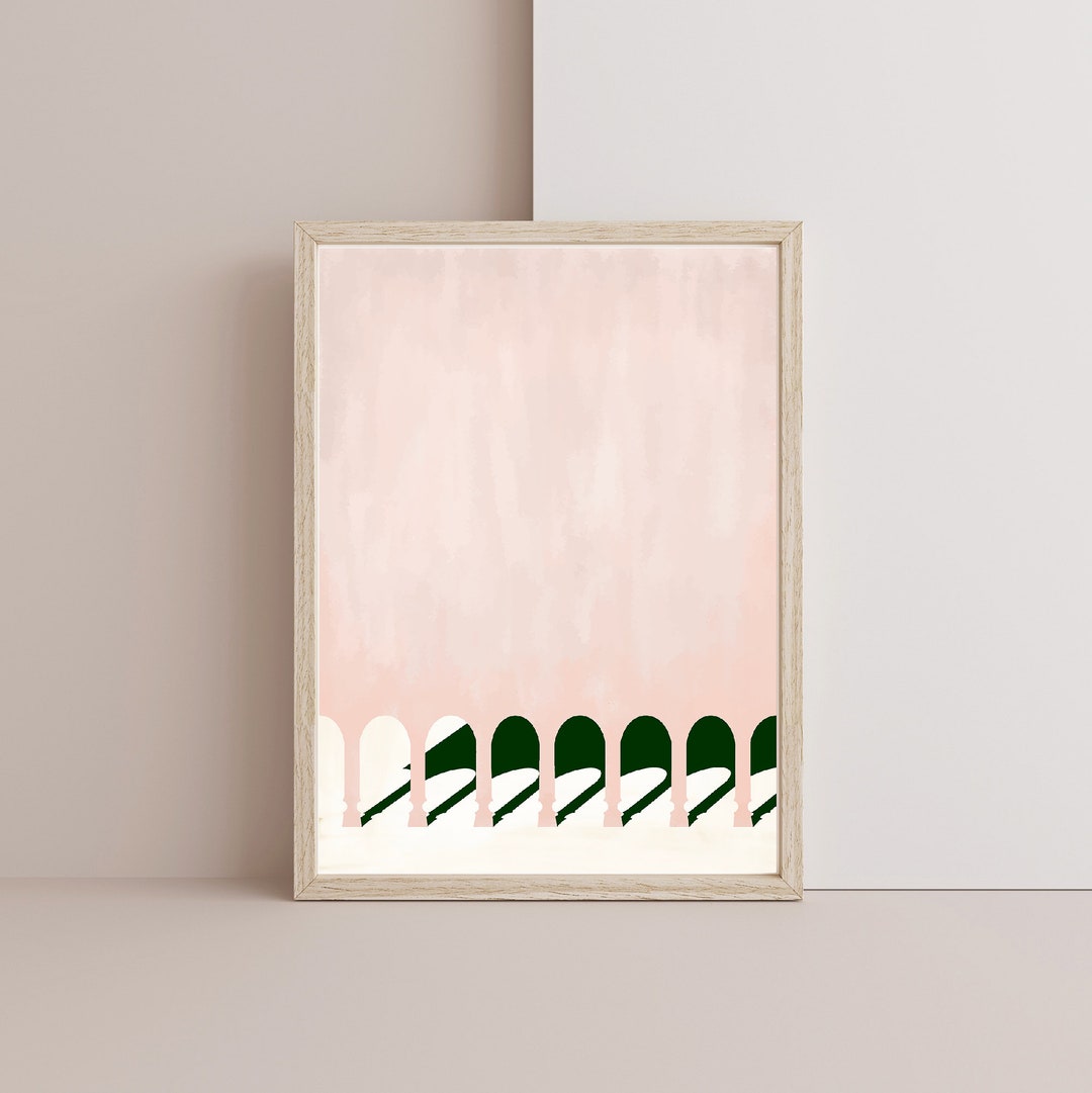 Pink Roman Arched Wall Design Poster / Minimalist Wall Art / Ancient ...