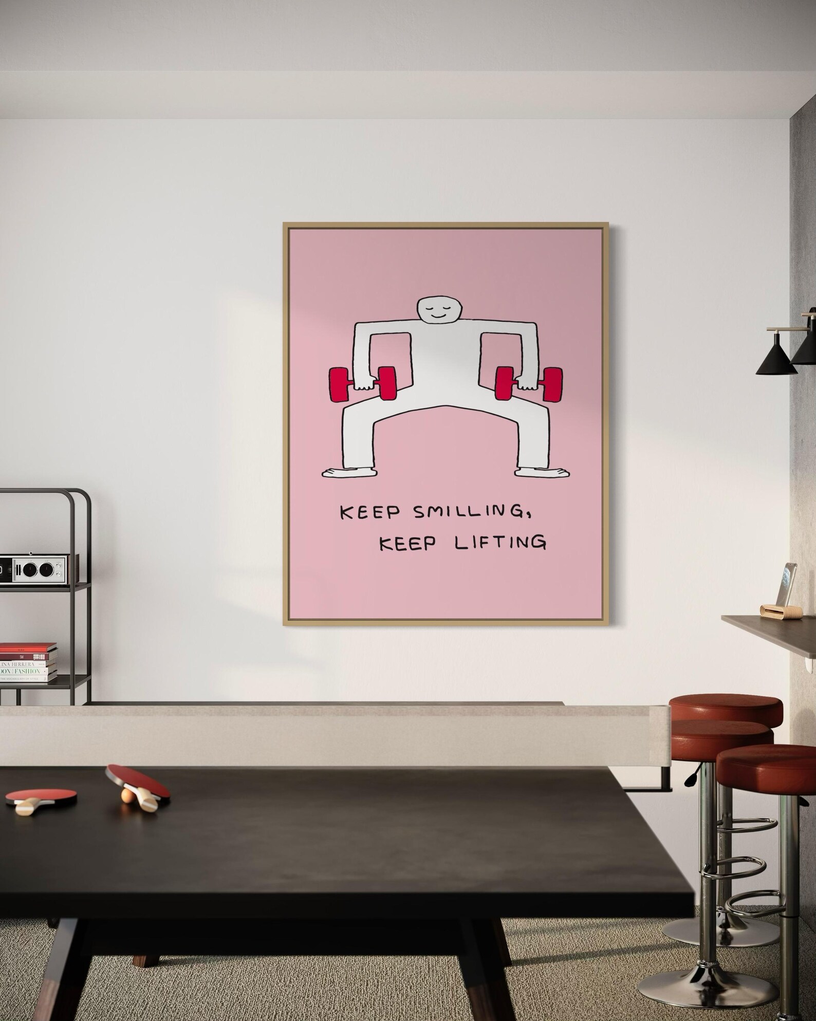 Keep Smiling, Keep Lifting-motivational Gym Poster, Fitness Print, Home ...