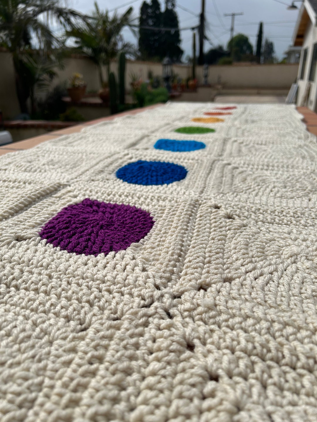 Handmade Crochet Healing Chakra Blanket - Etsy