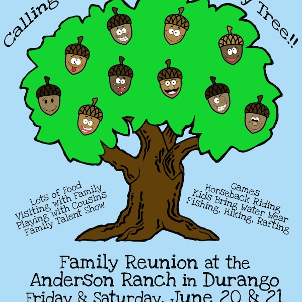 Family Tree Reunion Invites - Etsy