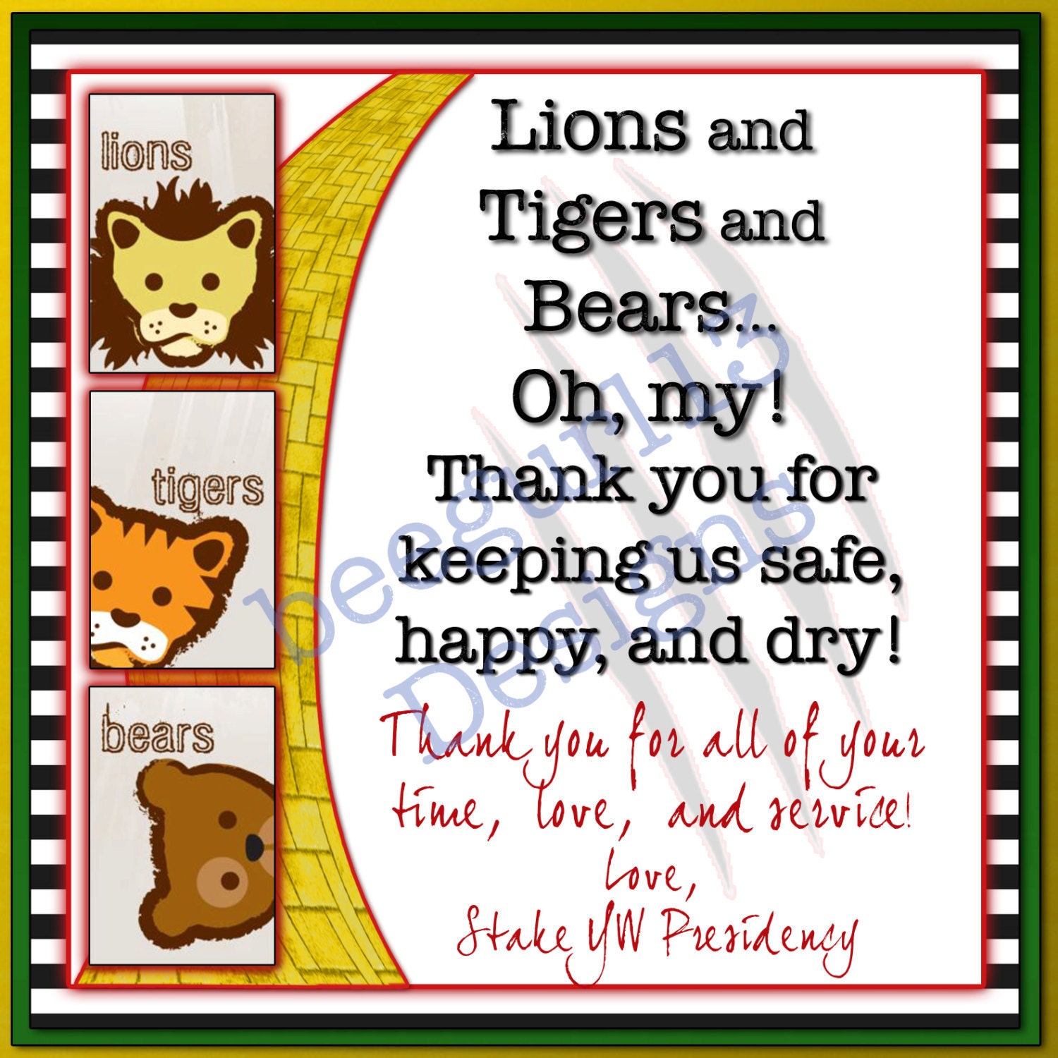 Wizard of Oz Themed Gift Tag/thank You Note Combo - Etsy