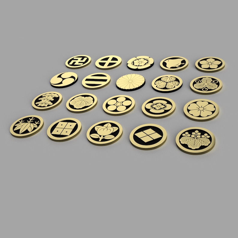 20 Japanese Kamon (traditional Family Crests) Stl, Png, Svg Files – for ...