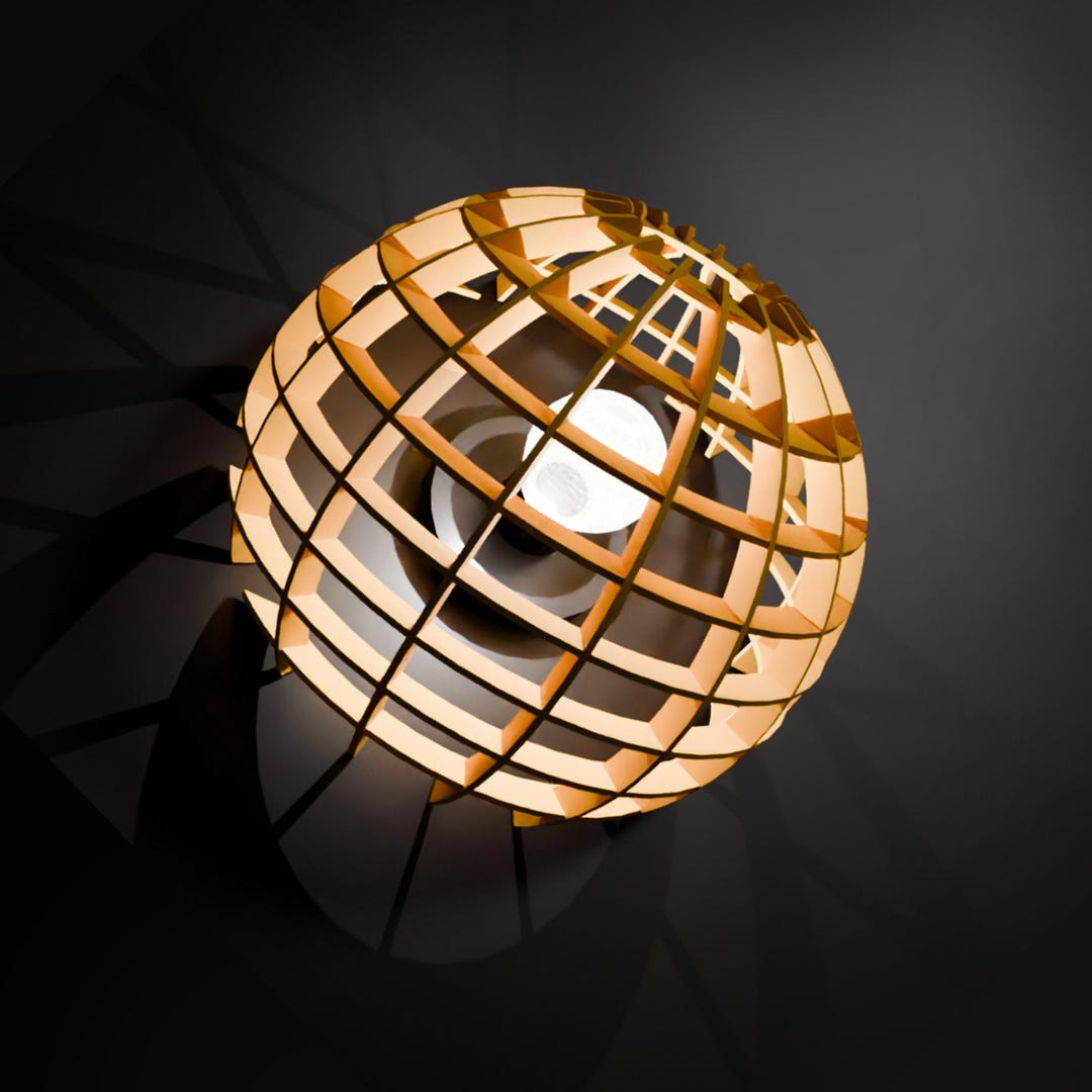 DIY Sphere Lamp Shade. Designed for Laser Cutting or CNC Machining ...