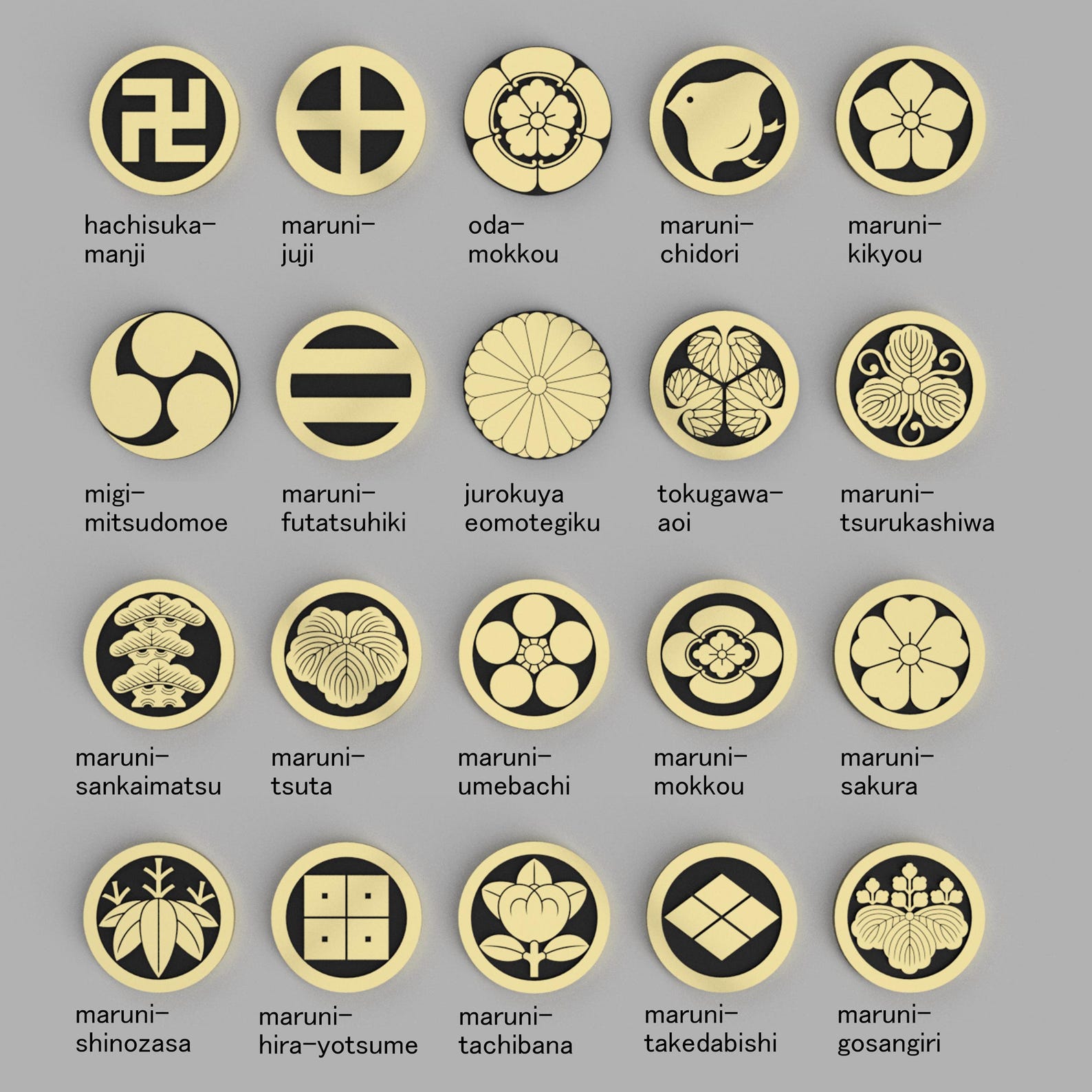 20 Japanese Kamon (traditional Family Crests) Stl, Png, Svg Files – for ...