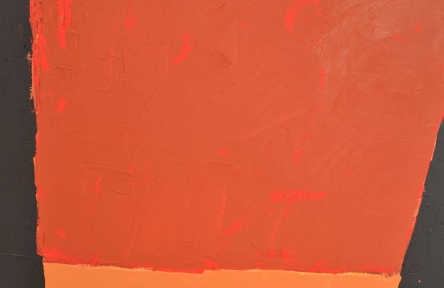 Red Black Orange Painting, Original Red Orange and Black Abstract ...