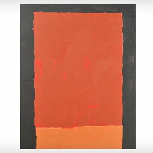 Red Black Orange Painting, Original Red Orange and Black Abstract ...