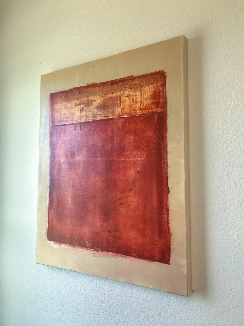 Orange Red Abstract Painting 24" X 30", Acrylic Painting on Canvas ...