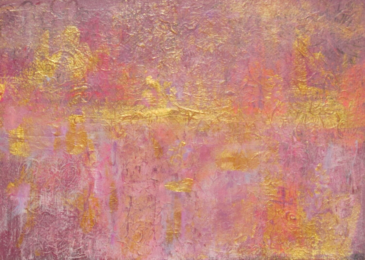 Original Abstract Painting Pink Gold Acrylic Fine Art, Contemporary ...