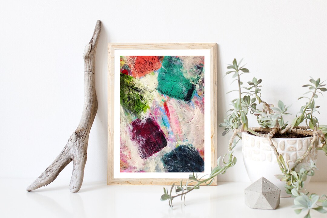 Abstract Painting Unique Modern Wall Art Original Turquoise White - Etsy