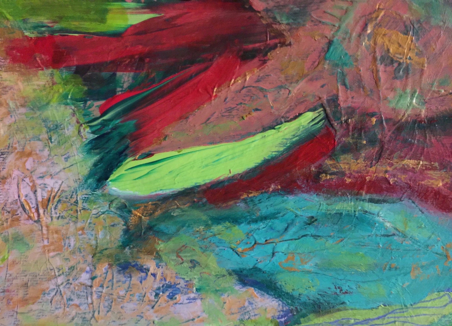 Abstract Painting Original Acrylic Textured 6 X 9 Modern Fine Art ...