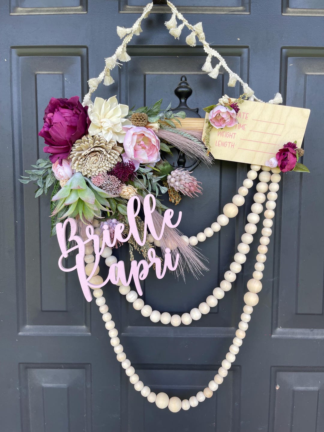 Hospital Door Hanger Bohemian Floral - Etsy