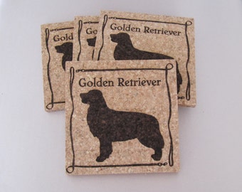 Labrador Retriever Cork Coaster Set Thick Laser Engraved | Etsy
