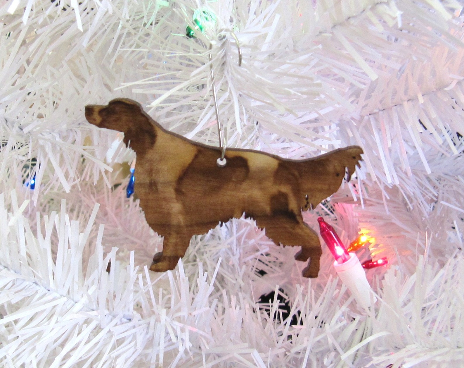 Irish Red and White Setter Ornament in Wood or Mirror Acrylic - Etsy