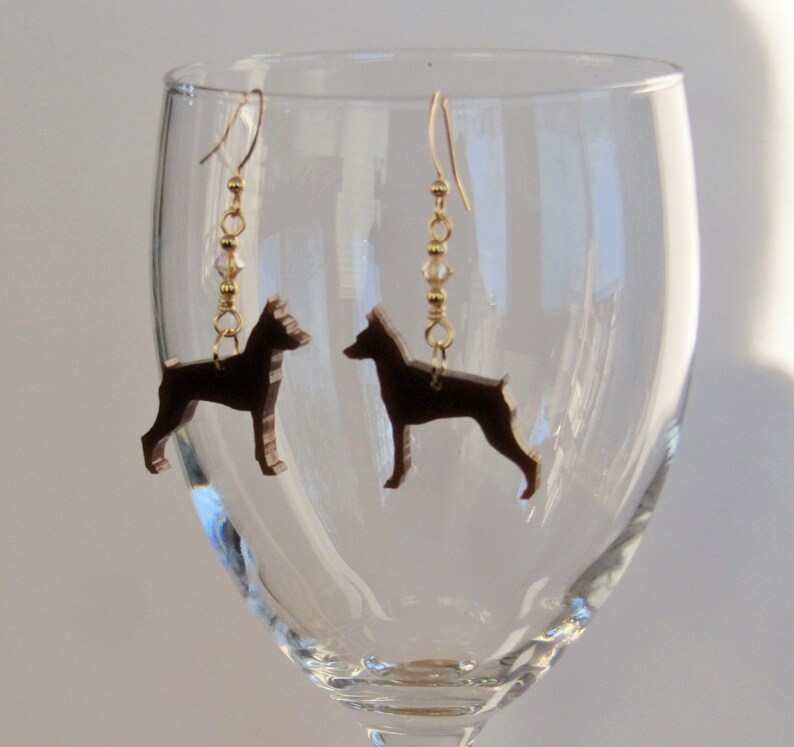 Cute Miniature Pinscher Min Pin Earrings with | Etsy