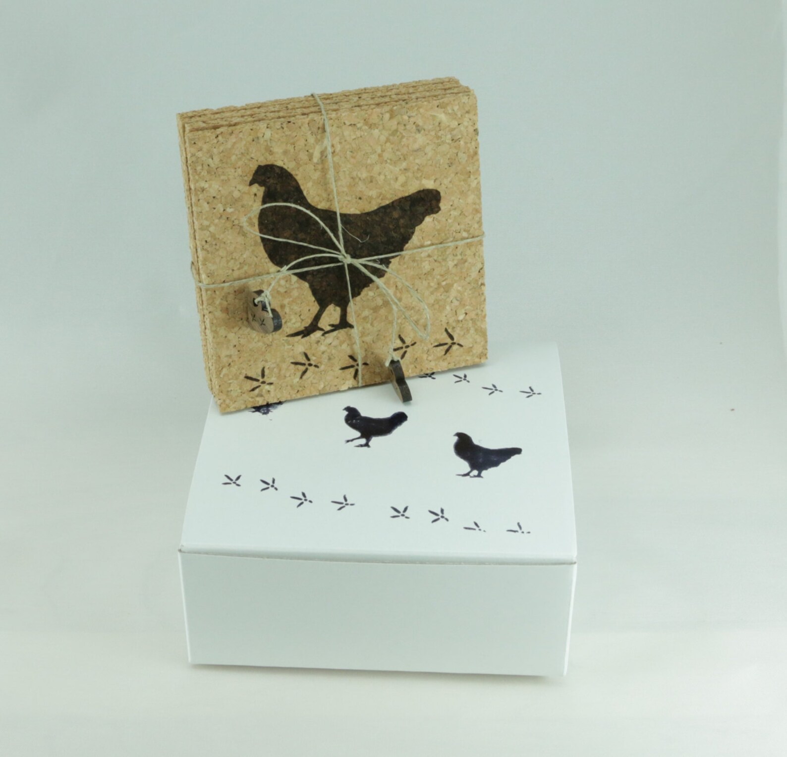 Hen Chicken Cork Coaster Set Thick Laser Engraved Cork - Etsy