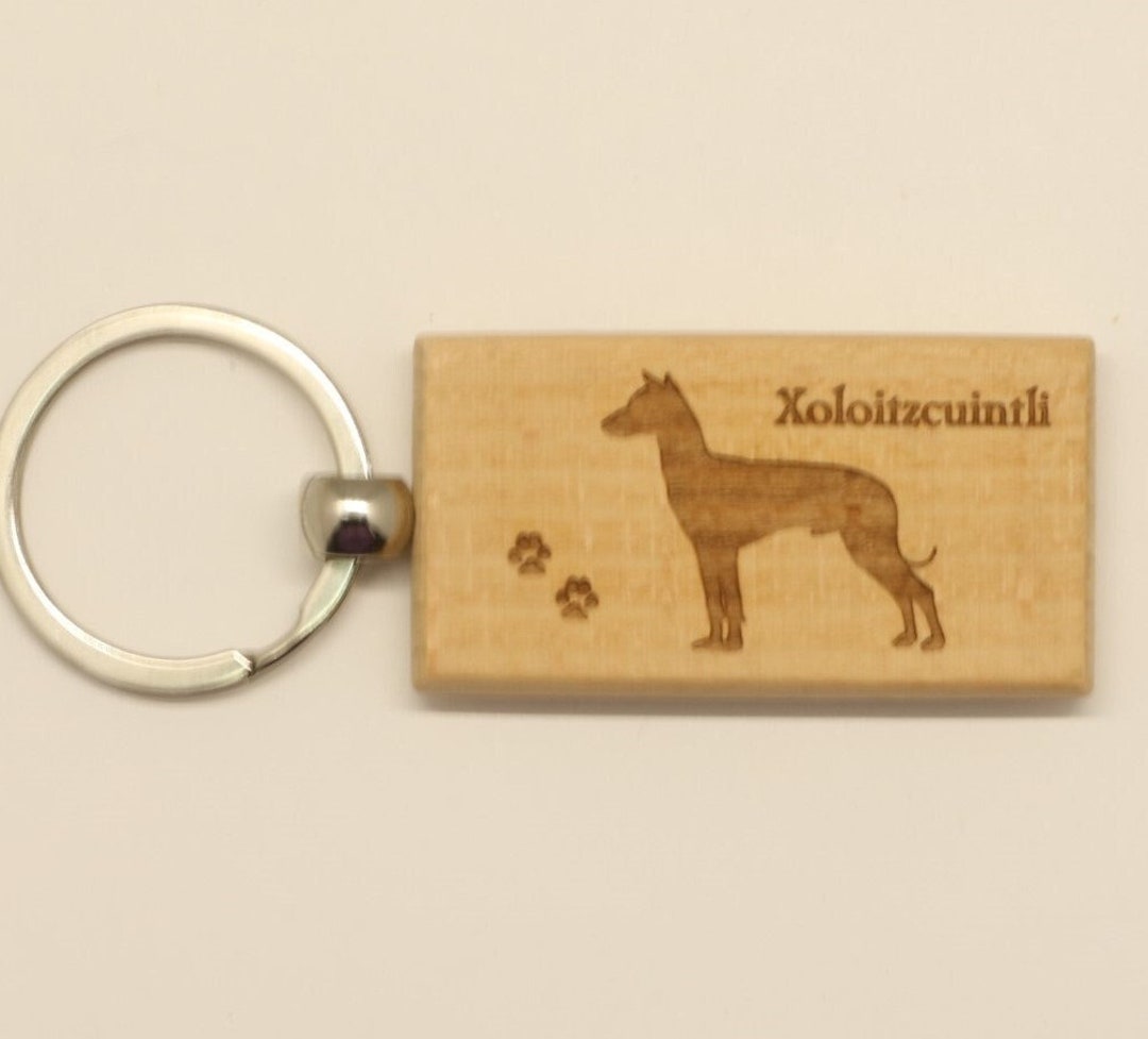 Xoloitzcuintli Wood Keychain Customizable - Etsy