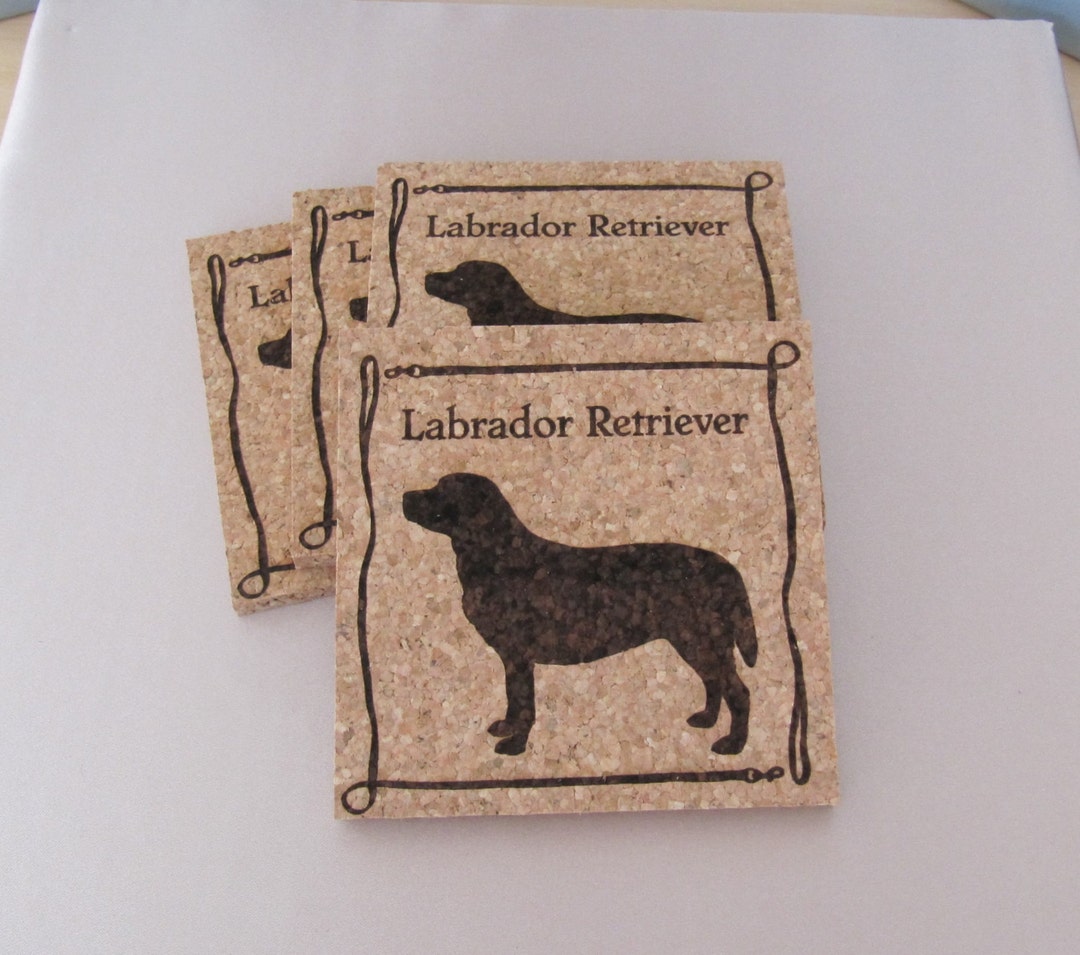 Labrador Retriever Cork Coaster Set Thick Laser Engraved - Etsy