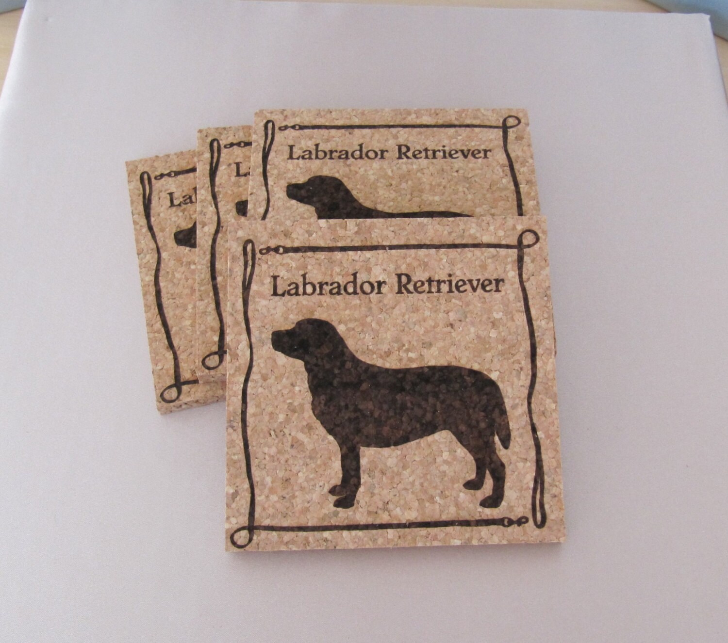 Labrador Retriever Cork Coaster Set Thick Laser Engraved | Etsy