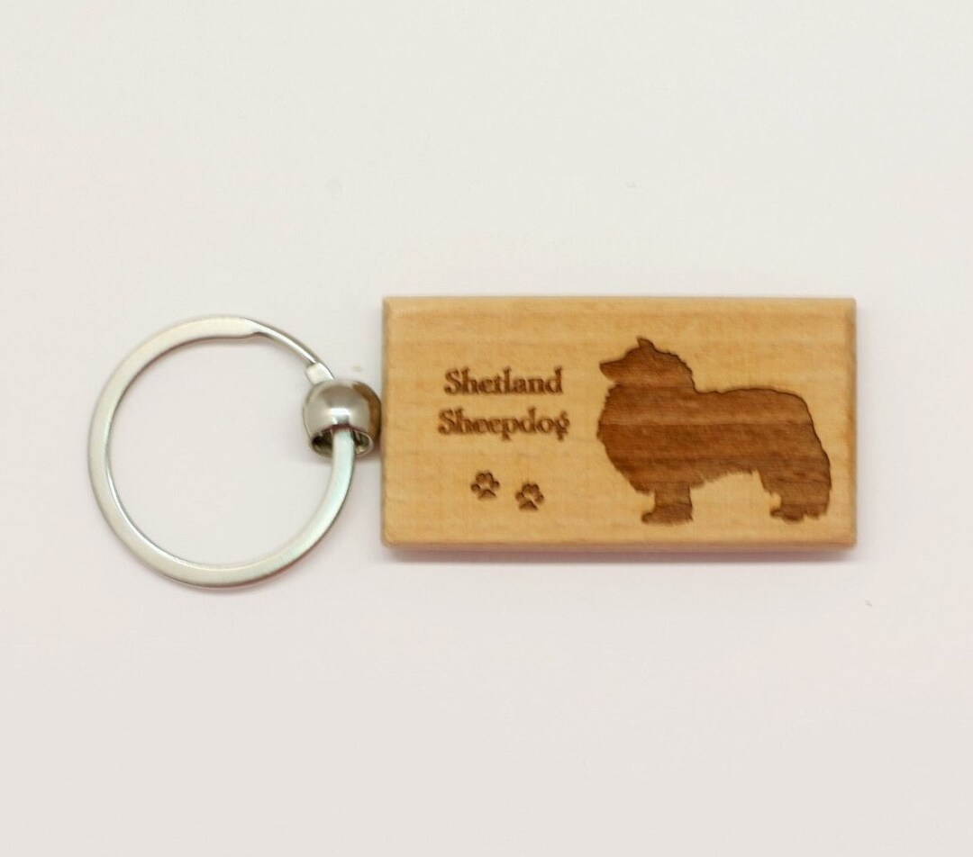 Original Design Shetland Sheepdog sheltie Wood Keychain Customizable - Etsy