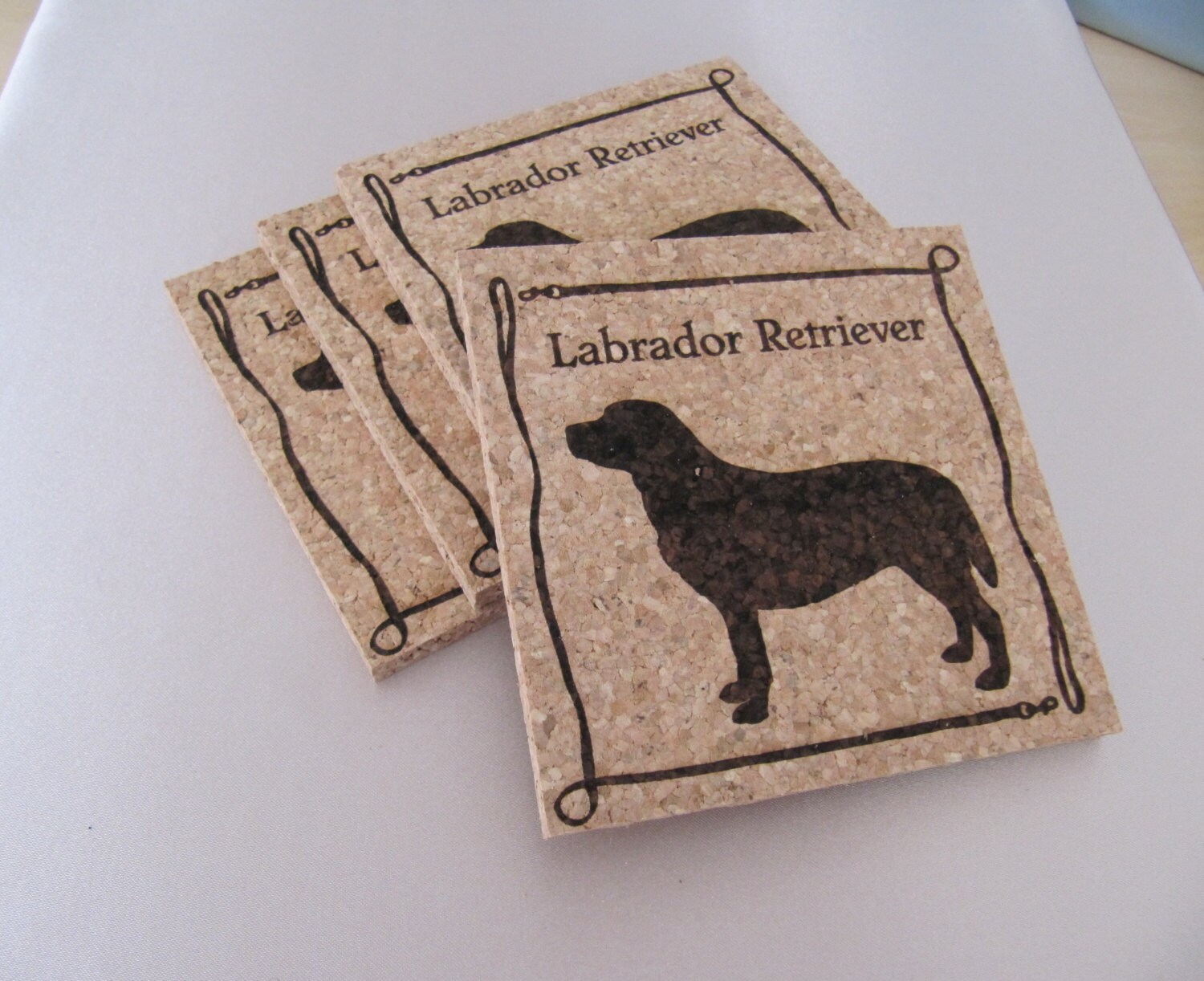 Labrador Retriever Cork Coaster Set Thick Laser Engraved | Etsy