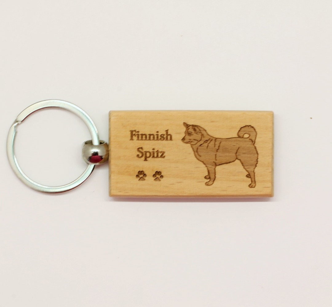 Finnish Spitz Wood Keychain Customizable - Etsy Canada