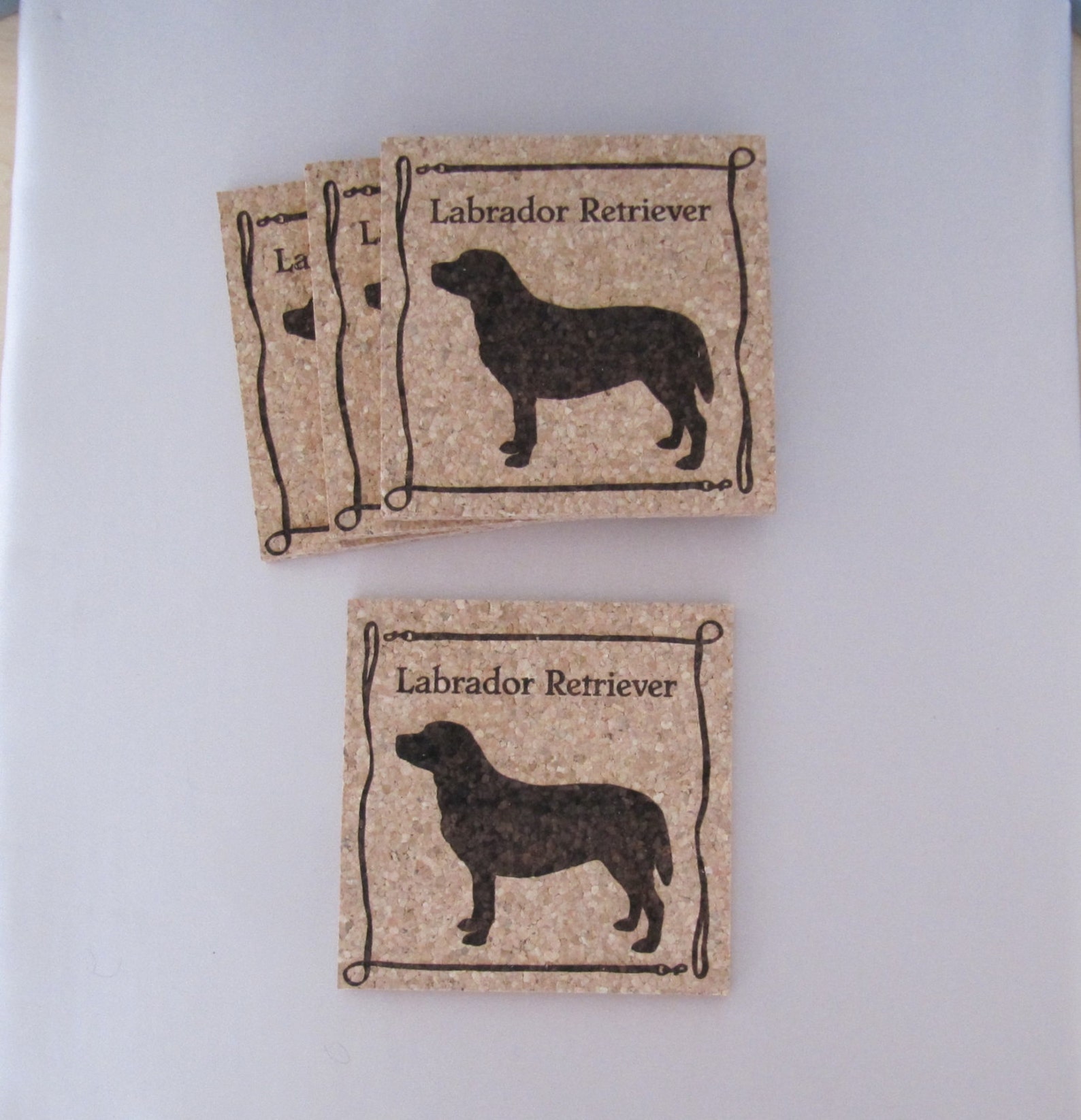 Labrador Retriever Cork Coaster Set Thick Laser Engraved - Etsy