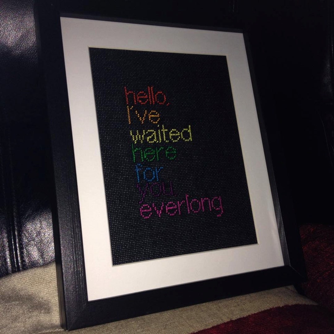 PDF Cross Stitch Pattern Lyrics Foo Fighters Everlong Hello I've Waited ...