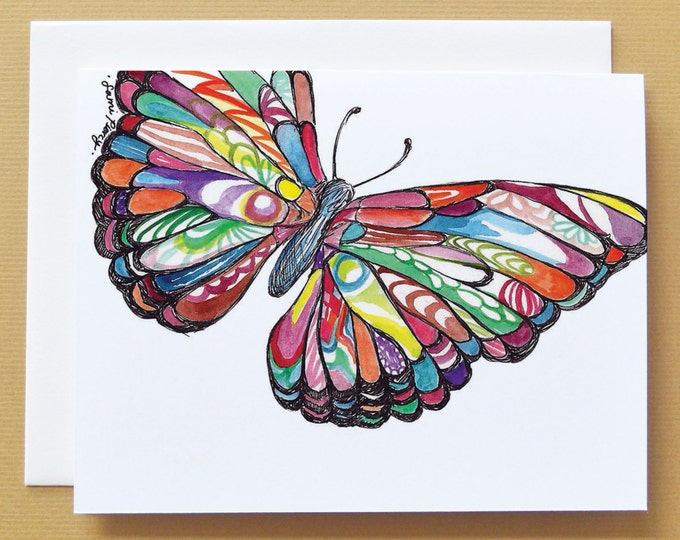 Butterfly Watercolor Card - Etsy