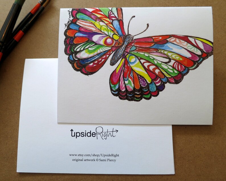 Butterfly Watercolor Card - Etsy
