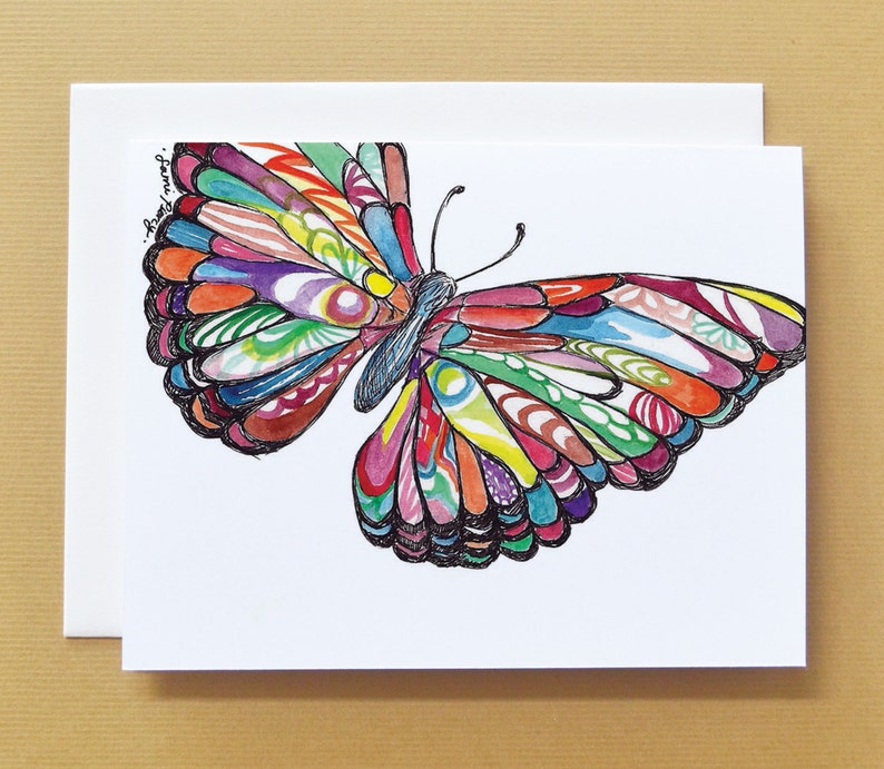 Butterfly Watercolor Card - Etsy