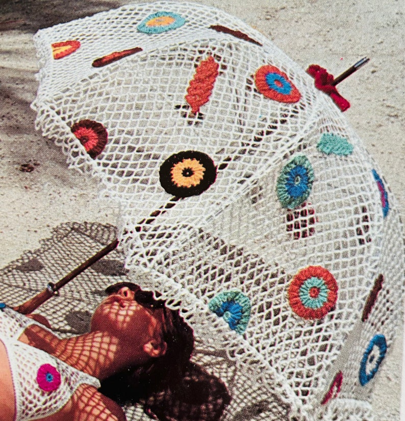 CROCHET PATTERN Vintage Crochet Bikini and Umbrella Set. Instructions ...