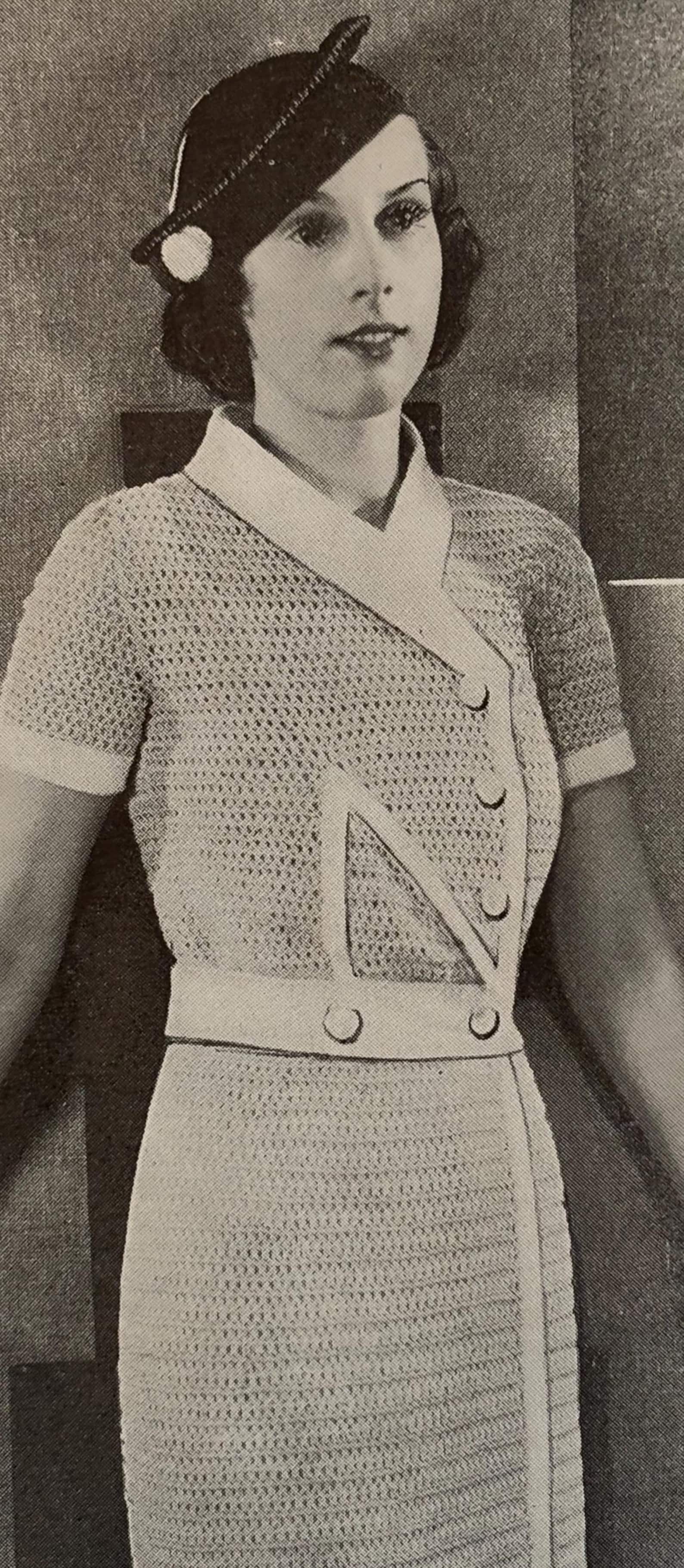 Vintage 1935 CROCHET “town & Country” Dress PATTERN Size 16. PDF ...