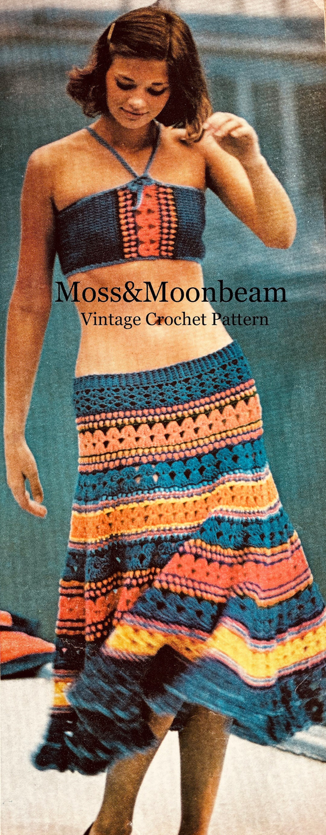 CROCHET PATTERN Vintage Gypsy Skirt and Halter Top PDF Instant Download ...