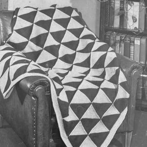CROCHET PATTERN Vintage 1948 Triangle Afghan. “modern Mood” 52 X 70 ...