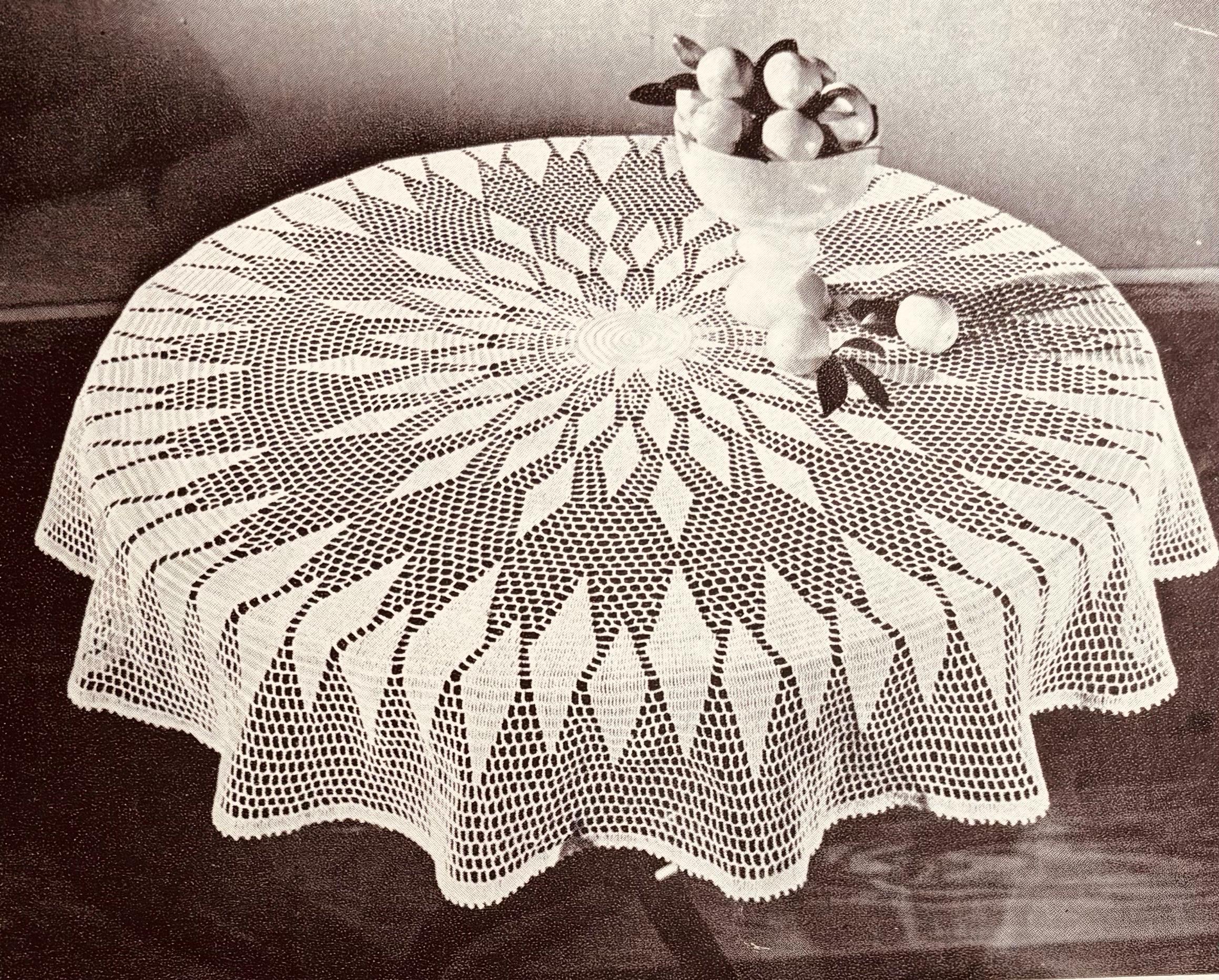 CROCHET PATTERN Vintage Big Round Tablecloth Pattern. 62”. PDF Digital ...
