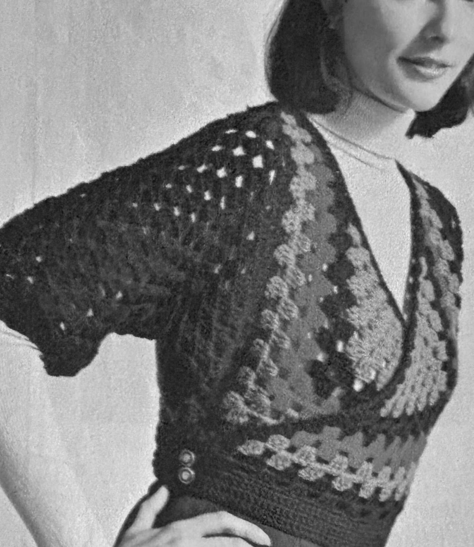 CROCHET PATTERN Vintage Short Sleeve Wrap Pattern. Womens. Fits Size 8 ...
