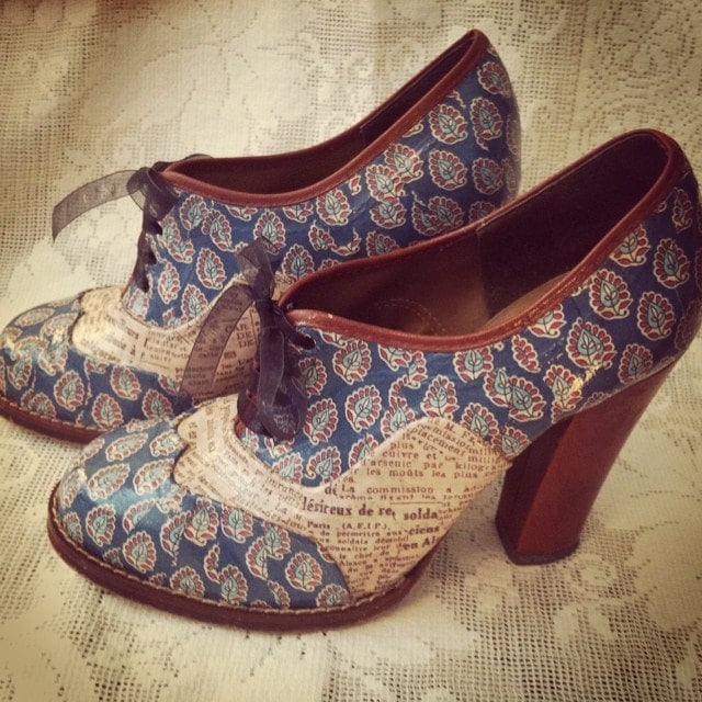 BESPOKE Vintage Style Decoupaged Shoes Boots | Etsy