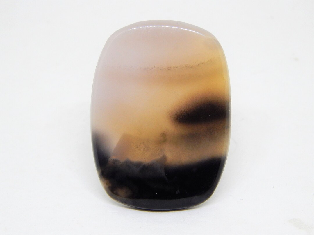 Sunset Rain Dendritic Landscape Moss Agate Slice Pendant Cabochon ...