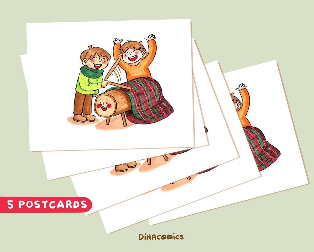 Pack 5 Postcards Christmas Tio De Nadal Catalunya Caga Tió - Catalan ...