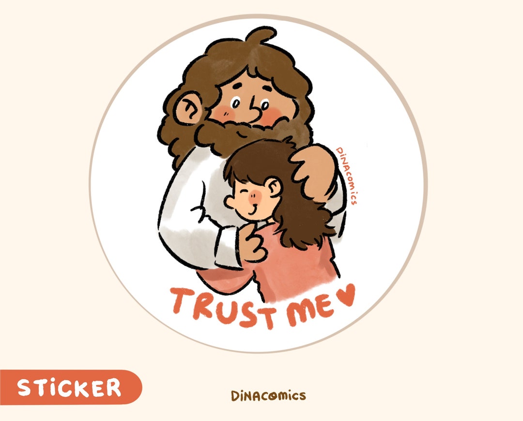 Christian Sticker Trust Me - Jesus and Girl - Etsy
