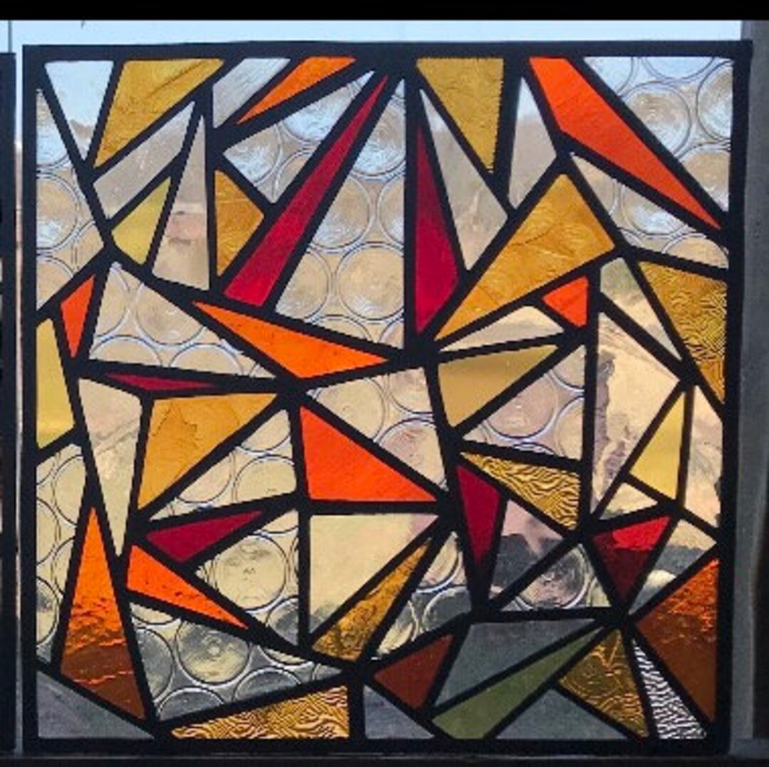 Abstract Stained Glass Panel - Etsy