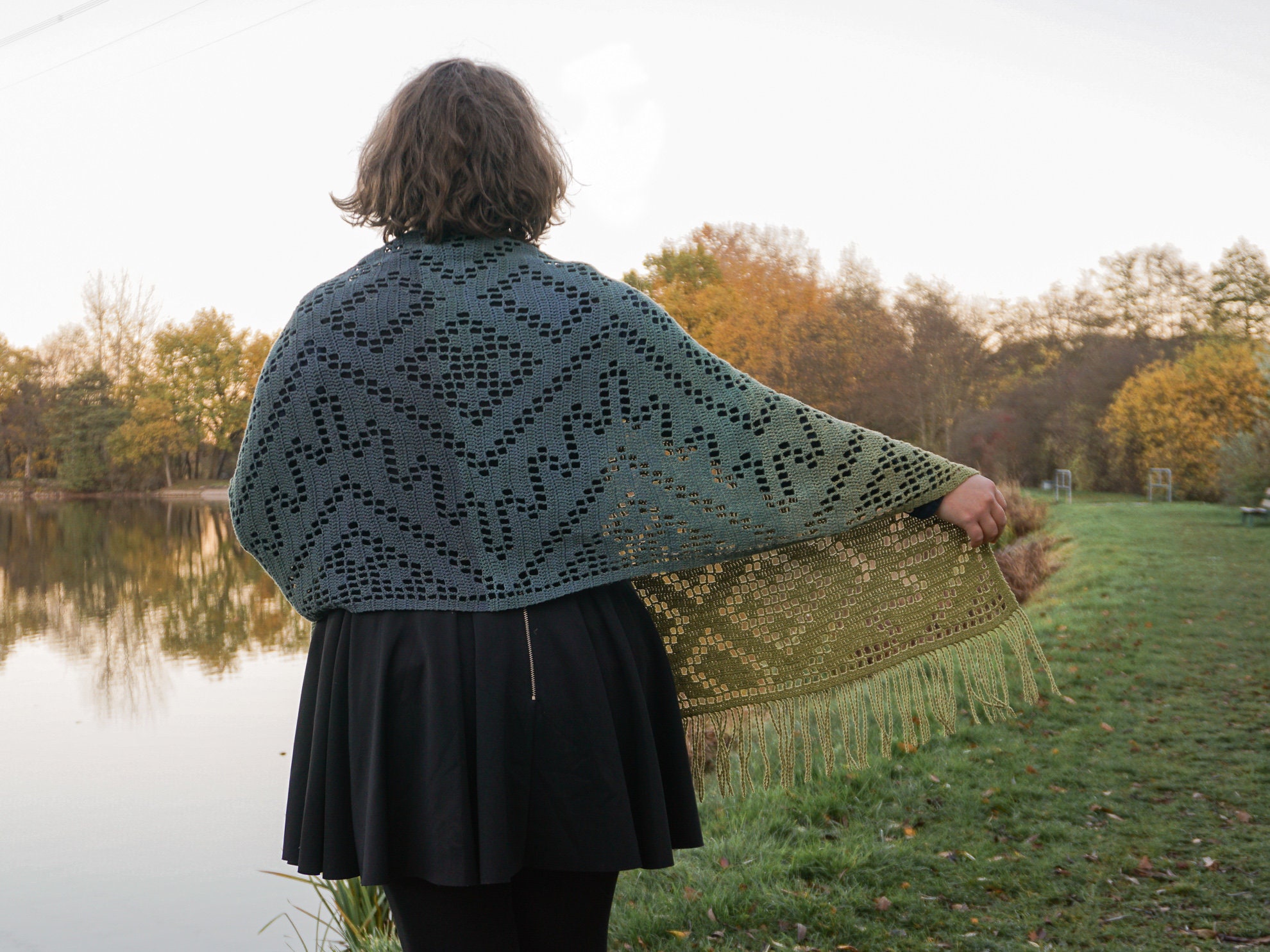 Poiana Filet Crochet Shawl Pattern Full & Short - Etsy