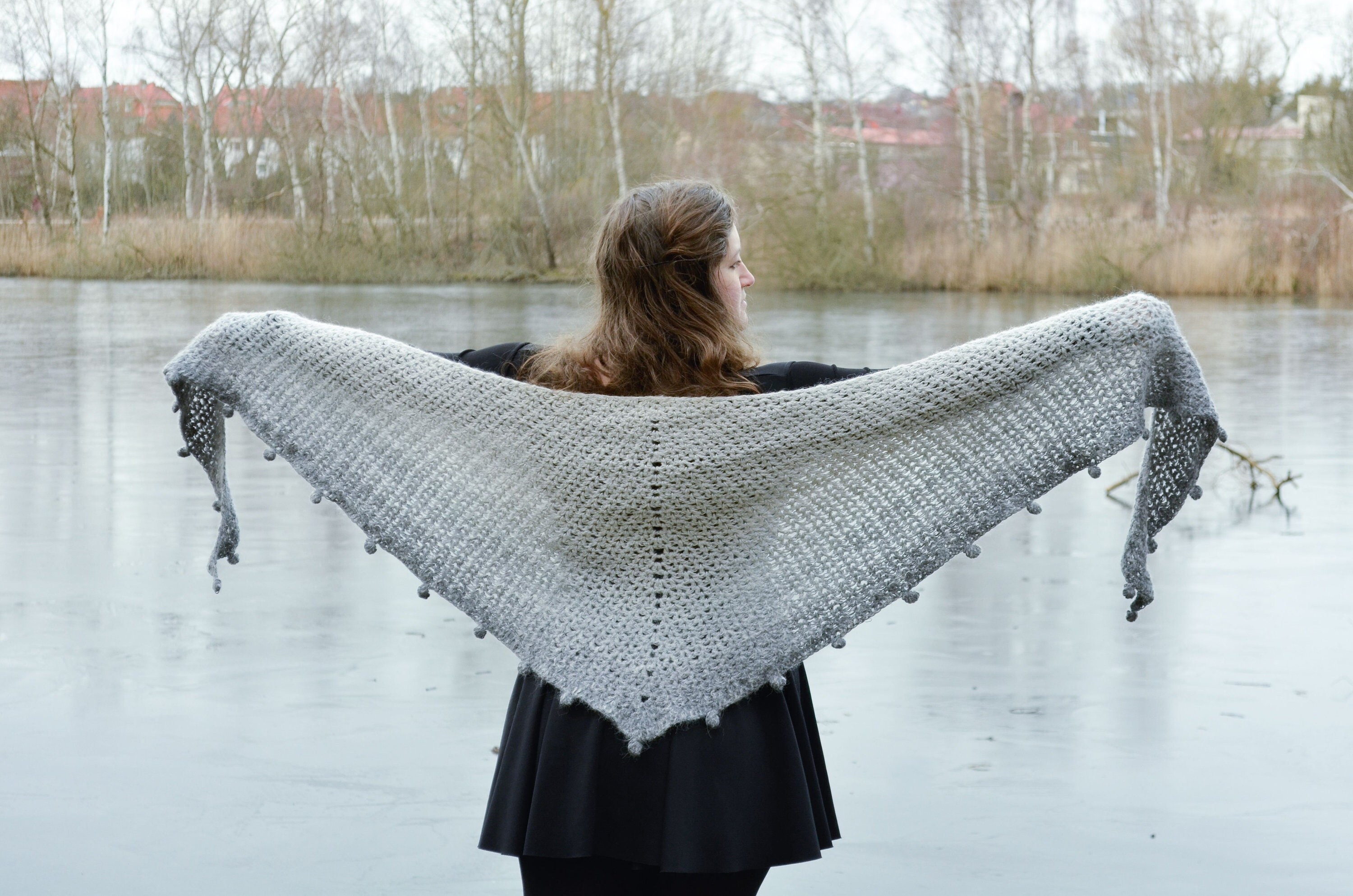 Triangle Shawl Lace Crochet Pattern - Instant Download - Symmetrical ...