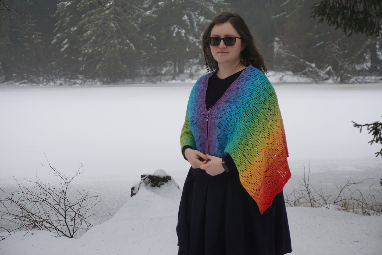 Tunisian Crochet Lace Pattern Rainbow Love Wrap Instant - Etsy